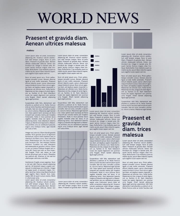 Generic Old Newspaper Vector Template Stock Vector - Illustration of ...