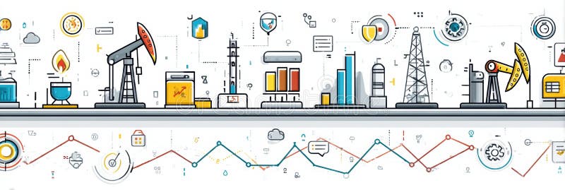 Interactive Oil and Gas Dashboard Featuring Clean Layout with Icons ...