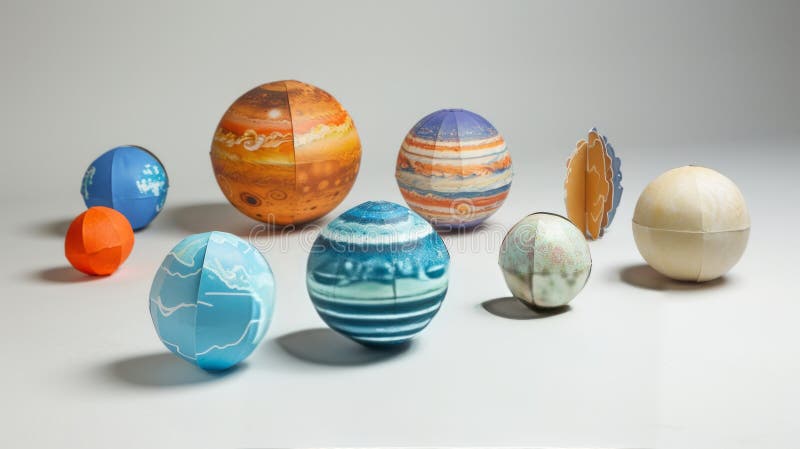 Interactive Paper Planets for Engaging Education Stock Illustration ...