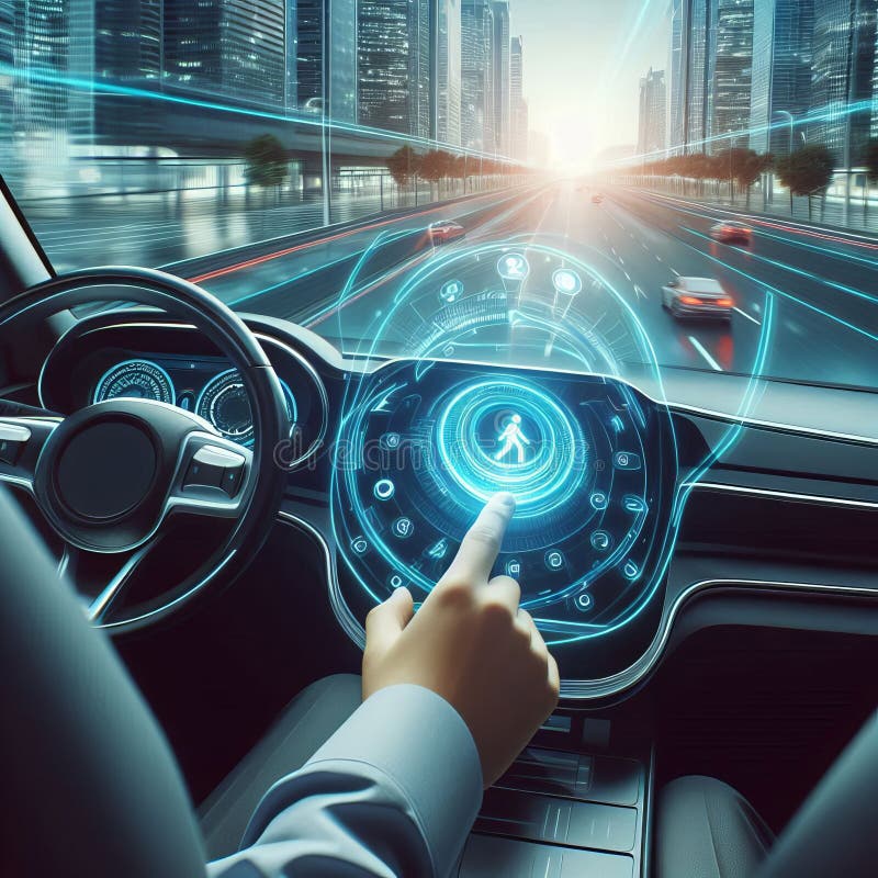 Interactive Passenger Interface Holograms Serve As Int Stock Photo ...