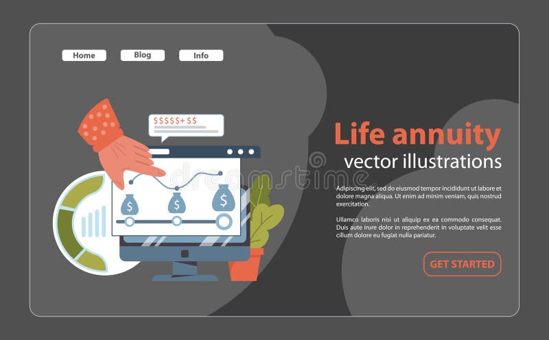 Interactive Platform Showcases the Concept of Life Annuity. Stock ...