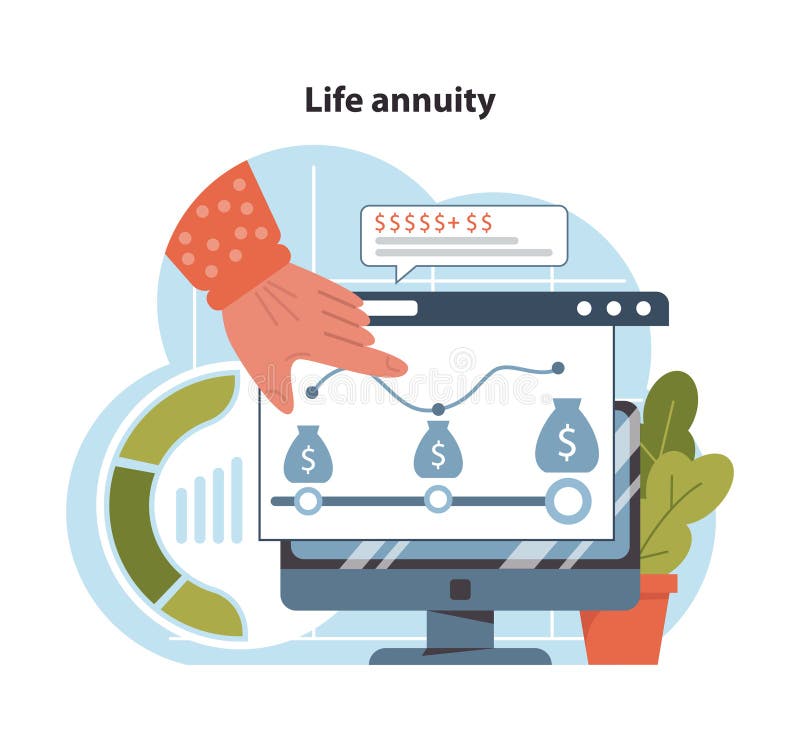 Interactive Platform Showcases the Concept of Life Annuity. Stock ...