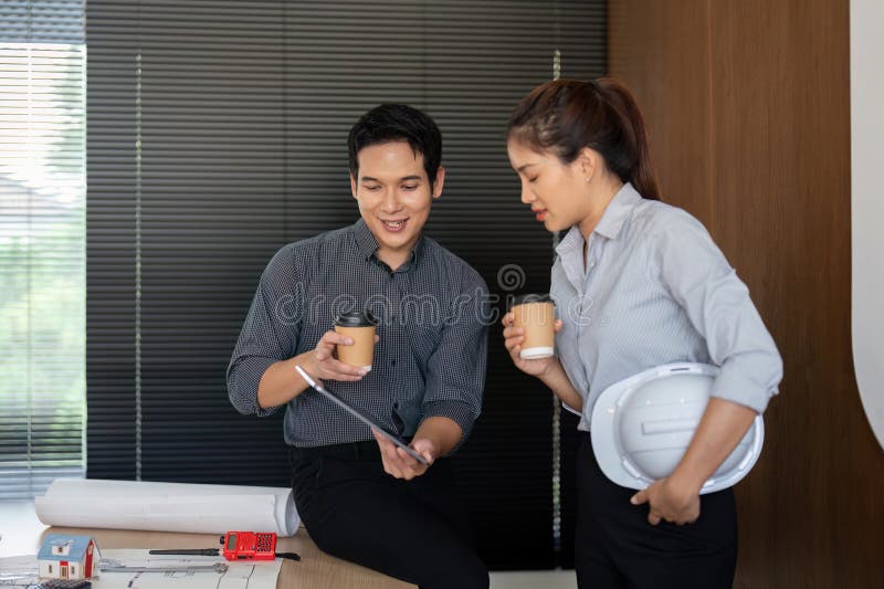 Interactive Project Review Session. Engineers Collaboratively Analyze ...