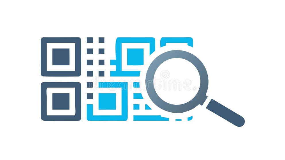 Interactive QR Code Lookup Vector Icon with Magnifying Glass, Vector ...