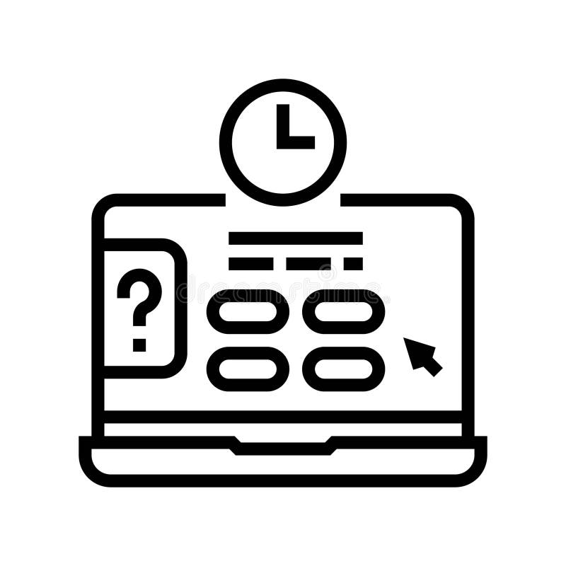 Interactive Quiz Education Platform Line Icon Vector Illustration Stock ...