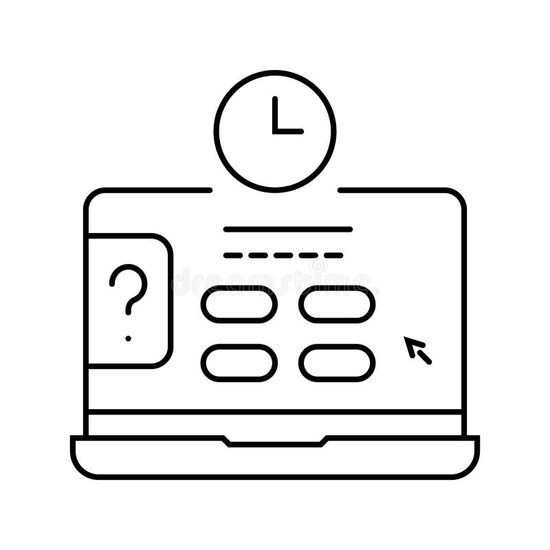 Interactive Quiz Education Platform Line Icon Vector Illustration Stock Illustration ...