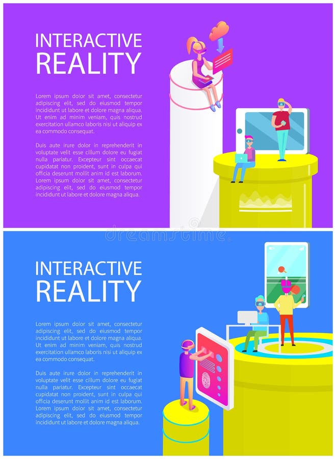 Interactive Reality Laptops Vector Illustration Stock Vector ...