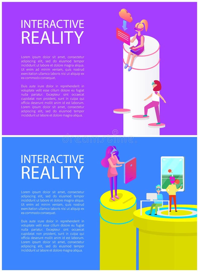 Interactive Reality Games Set Vector Illustration Stock Vector ...