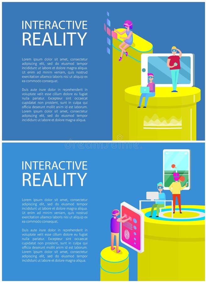 Interactive Reality People Vector Illustration Stock Vector ...