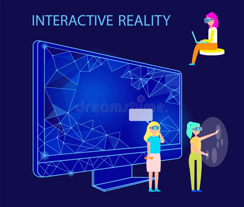 Interactive Reality People Using Gadgets Vector Stock Vector ...