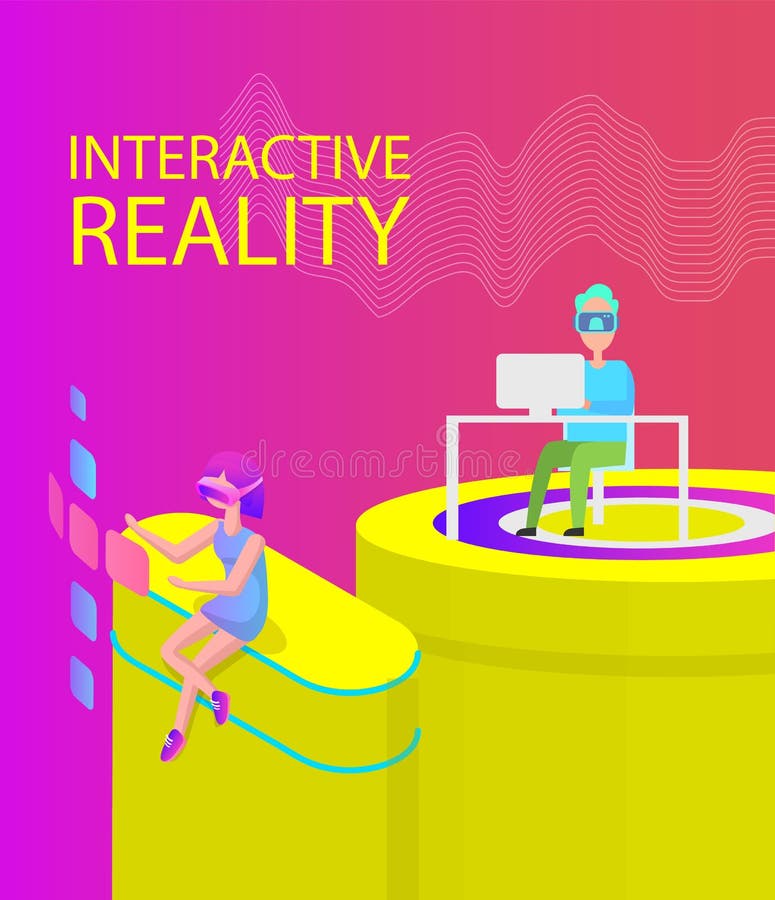 Interactive Reality Poster Vector Illustration Stock Vector ...