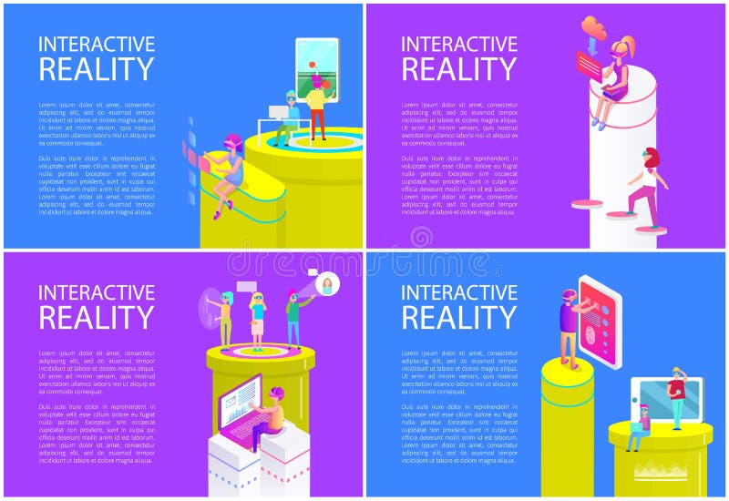 Interactive Reality Posters Vector Illustration Stock Vector ...