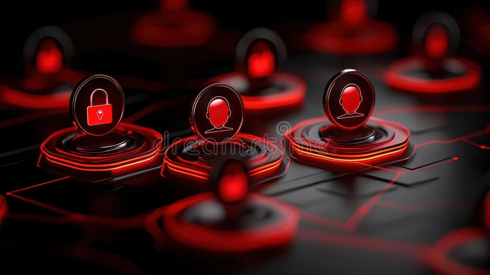 Interactive Red and Black Game Board with Buttons for Entertainment Red Stock Illustration ...