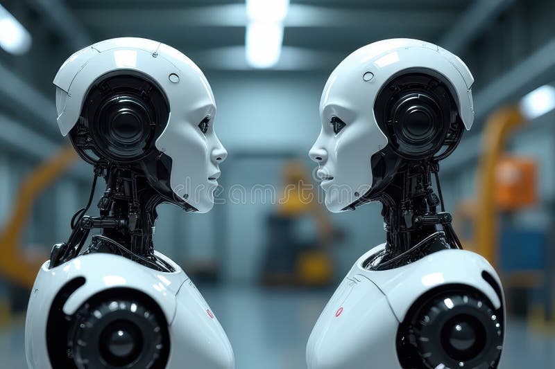 Interactive Robot AI Communication Stock Illustration - Illustration of ...