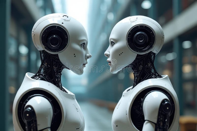 Interactive Robot Communication through AI Connection Stock ...
