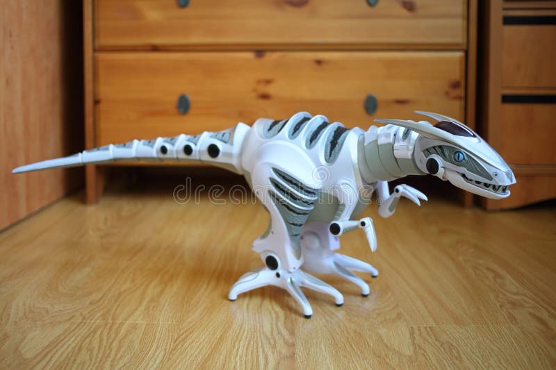 Interactive Robot Dinosaur Standing on Floor Stock Image - Image of ...