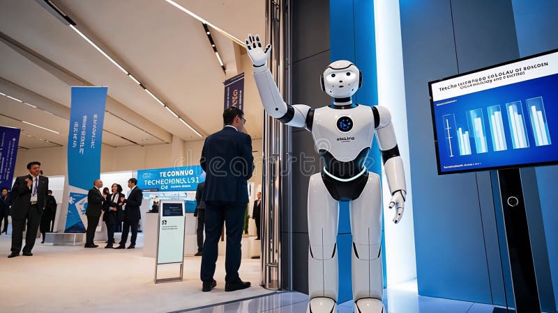 An Interactive Robot Displayed at the Annual Technology Exhibition ...