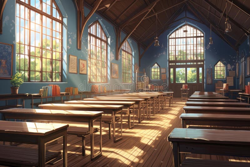 Interactive School Building Anime Visual Novel Game. Generate Ai Stock ...