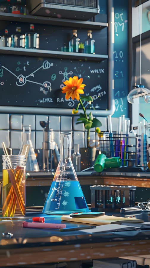 Interactive Science Lab Setup Featuring Experiments and Equipment for ...