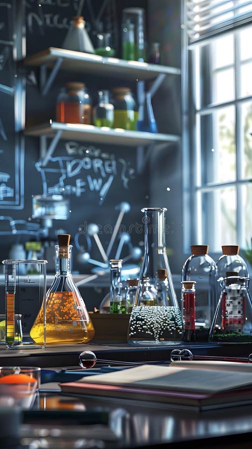 Interactive Science Lab Setup Featuring Experiments and Equipment for ...