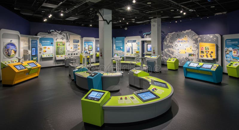 Interactive Science Museum Exhibition Features Curved Tables with ...