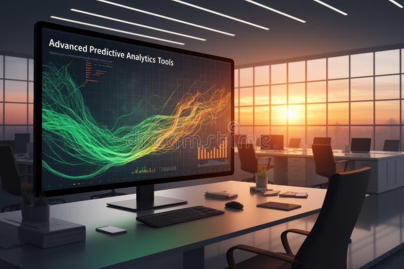 Interactive Screen with Predictive Analytics in Modern Office Setting ...