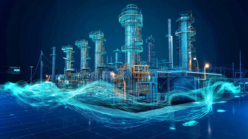 Interactive Simulation of a Futuristic Refinery Showcasing Advanced ...