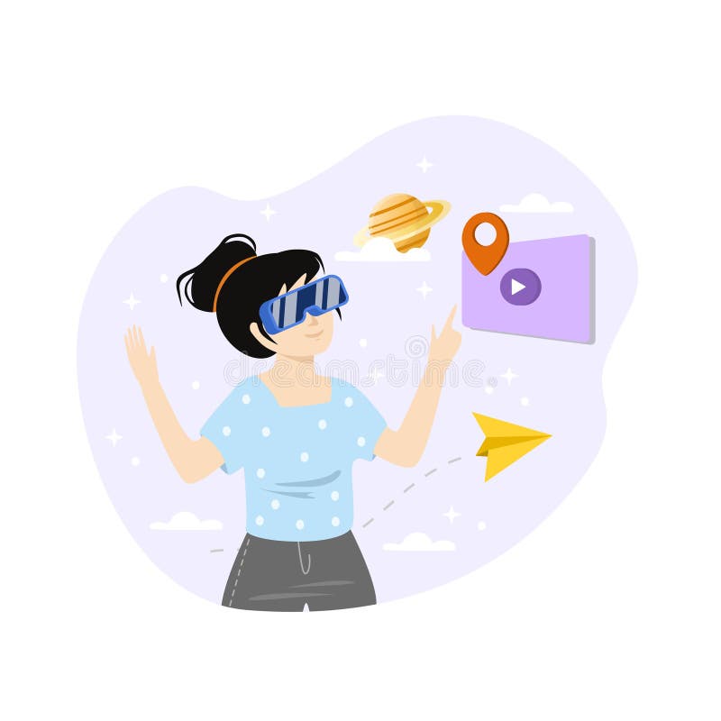 Interactive Simulations Illustration. Cyberspace. Metaverse Digital ...