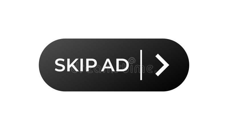 Interactive Skip Ad Button with Icon for Media Streaming Platforms and ...