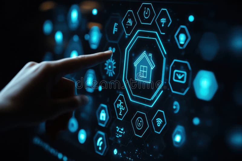 Interactive Smart Home Control System Modern Living Room Digital ...