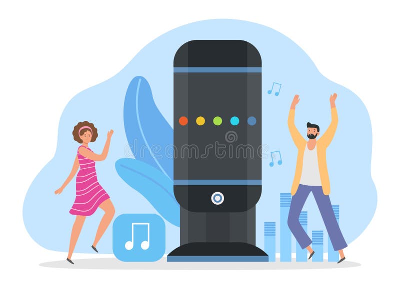 Interactive Smart Speaker Content, Voice Assistant Ai Stock Vector ...