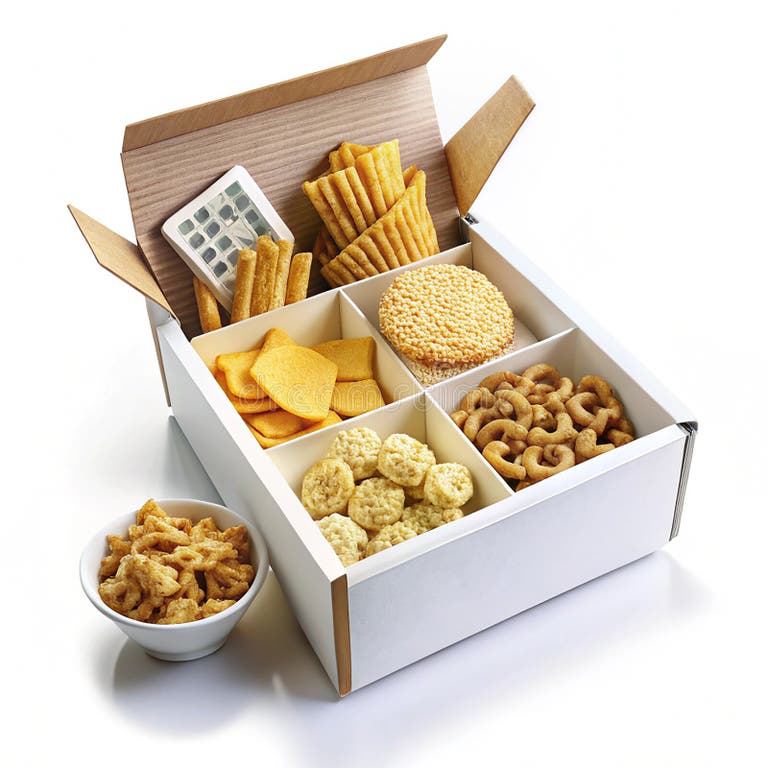Interactive Snack Box with Augmented Reality QR Codes Stock ...
