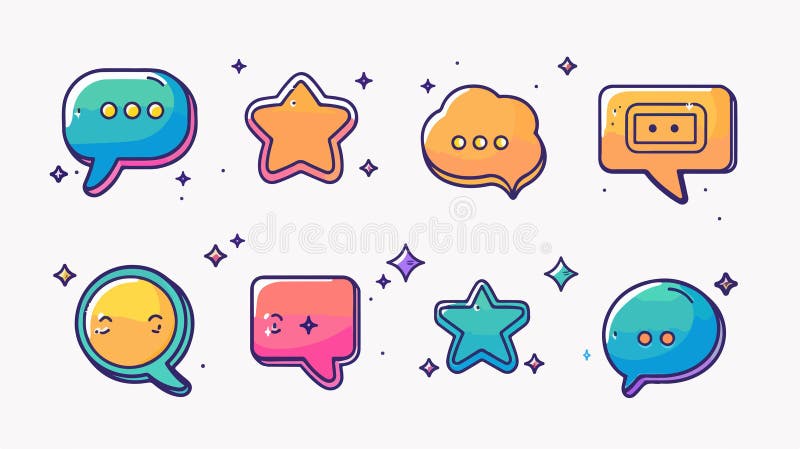 Interactive Speech Bubbles for Communication and Collaboration Stock Illustration - Illustration ...