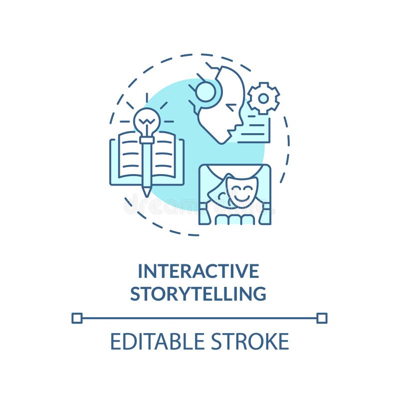 Interactive Storytelling Soft Blue Concept Icon Stock Illustration ...
