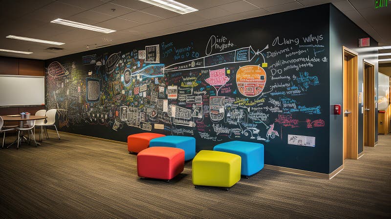 Interactive students wall stock illustration. Illustration of ...