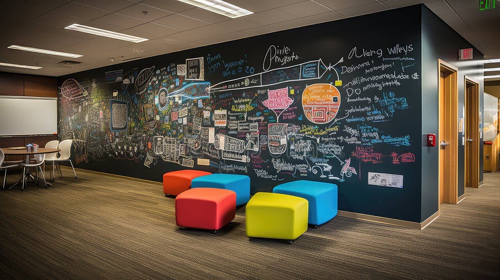 Interactive students wall stock illustration. Illustration of ...