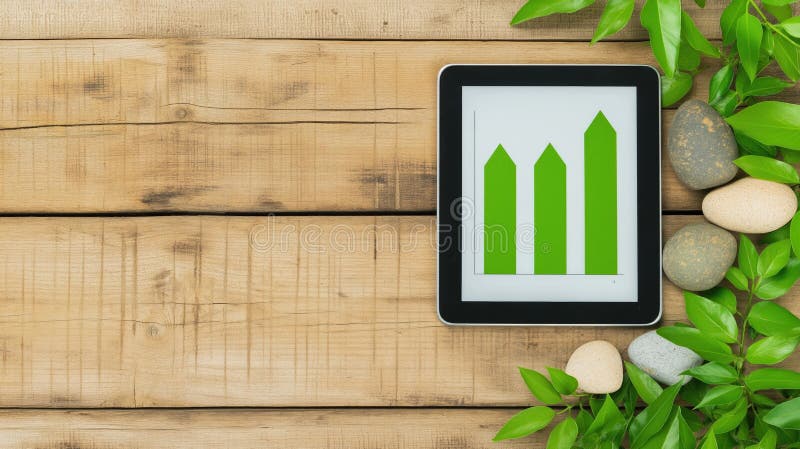 Interactive Sustainability Report Mockup on Tablet Displaying Growth ...