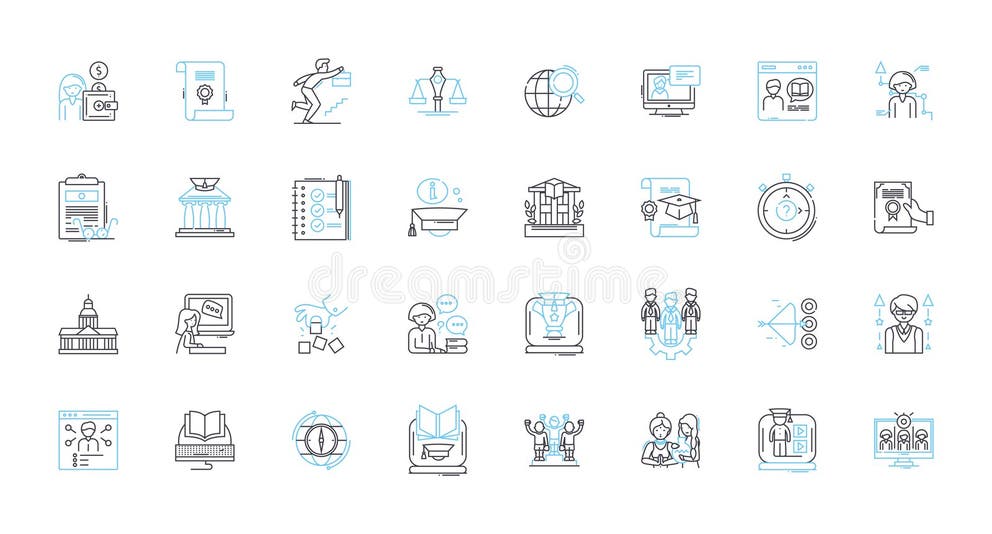 Interactive Teaching Linear Icons Set. Engaging, Innovative, Responsive ...
