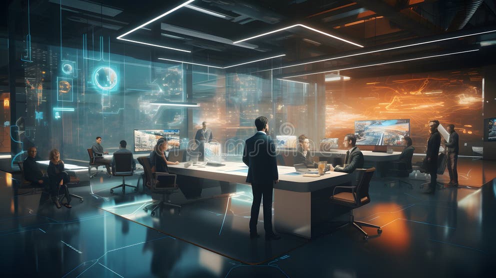 Interactive Tech Command Center Stock Photo - Image of datadriven ...