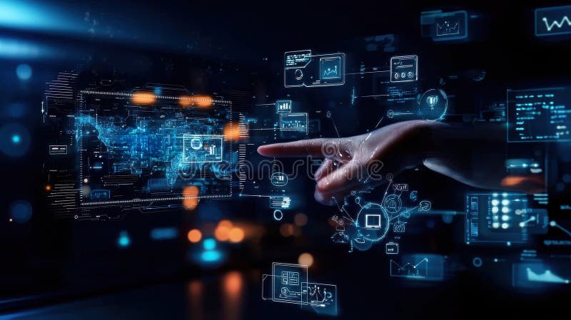 Interactive Technology Display Digital Interface Modern Office Visual ...