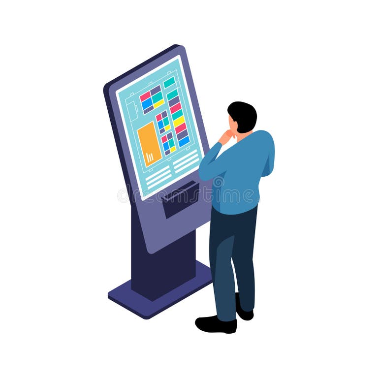 Interactive Terminal Icon stock illustration. Illustration of people ...