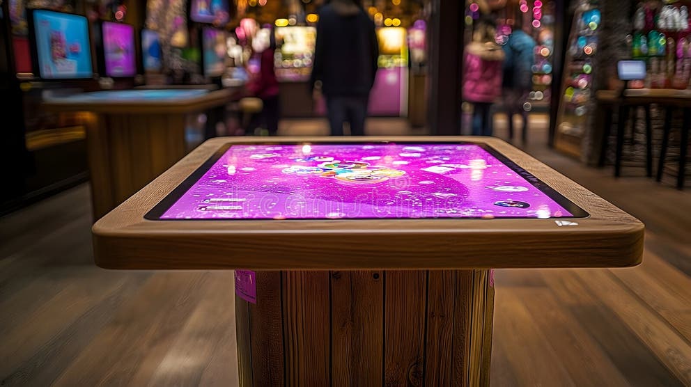Interactive Touch Table Display Stock Illustration - Illustration of ...
