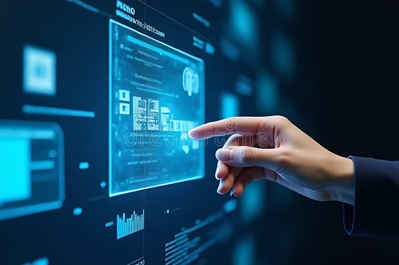 Interactive Touchscreen Technology Demonstration Modern Office Digital ...