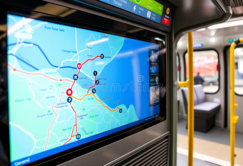 Interactive Tram Map Close Up of a Dig Rare Odd Stock Photo - Image of ...