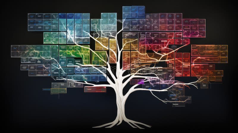 Interactive Tree Flow Chart Stock Illustration - Illustration of ...