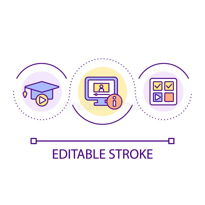 Interactive Video Icon from Augmented Reality Collection. Simple Line ...