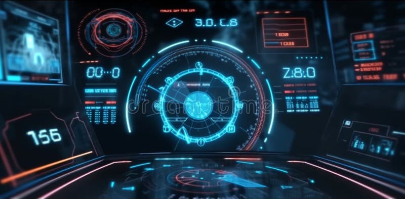 Interactive Virtual Graph Interface with Sleek HUD Stock Illustration - Illustration of frame ...