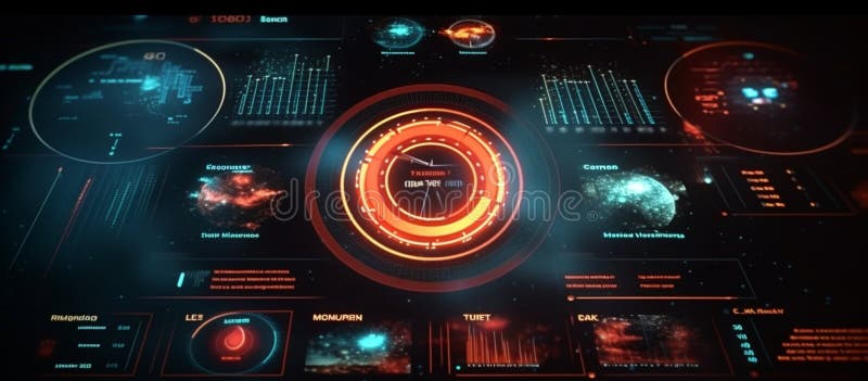 Interactive Virtual Graph Interface with Sleek HUD Stock Illustration ...