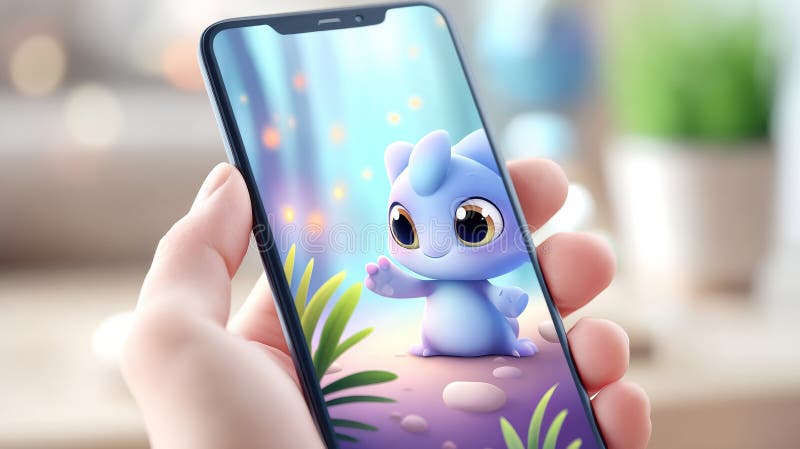Interactive Virtual Pet Displayed on Smartphone with Animated Creature ...