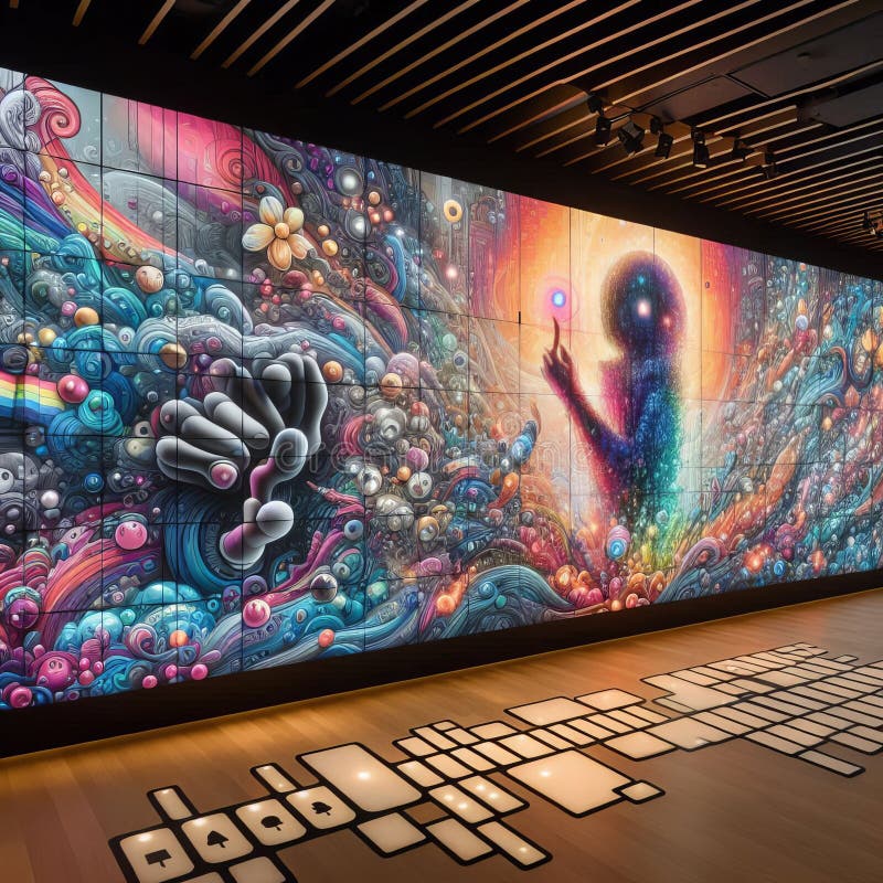 Interactive Wall Art a Piece of Wall Art that Responds To Touch Stock ...